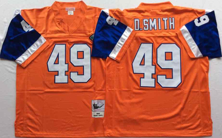 Denver Broncos 49 Dennis Smith 1994 Throwback Orange Jersey on sale,for Cheap,wholesale from China